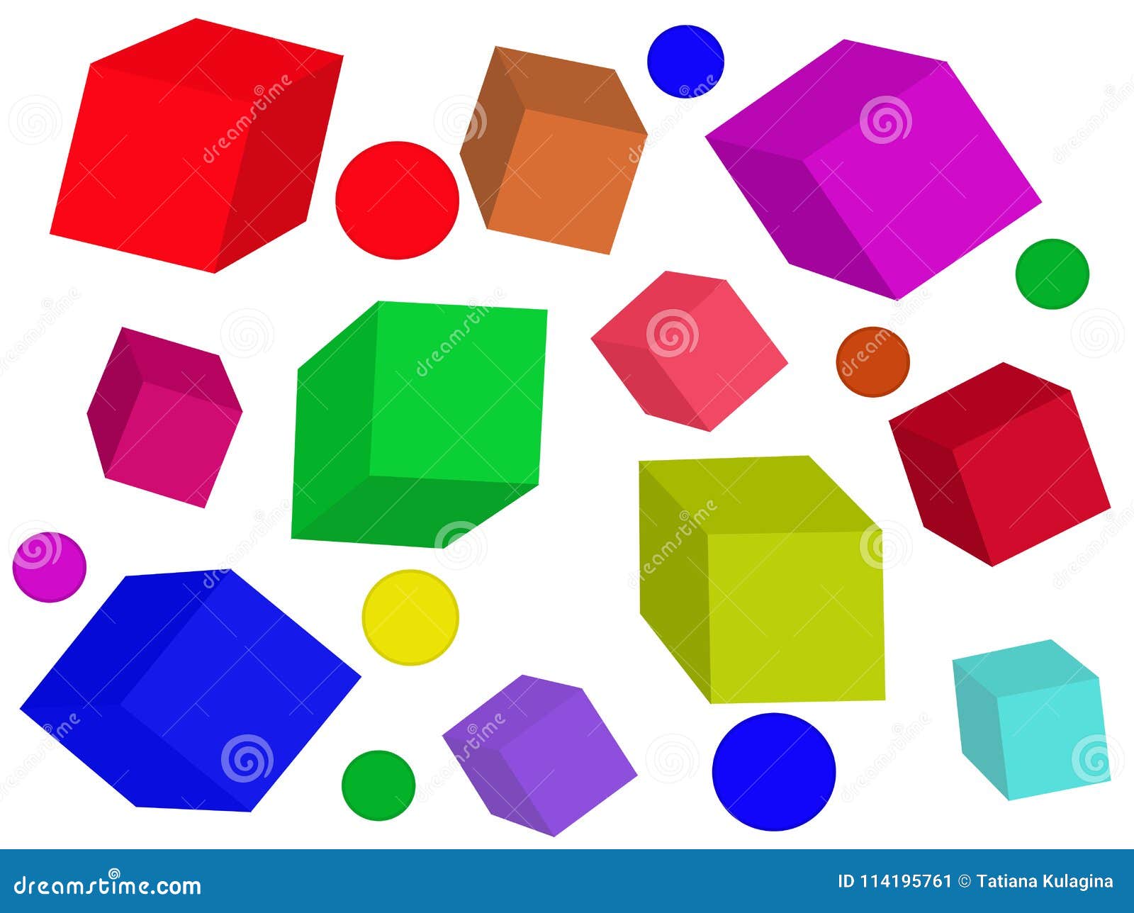 Colored cubes. vector. stock vector. Illustration of decorative - 114195761