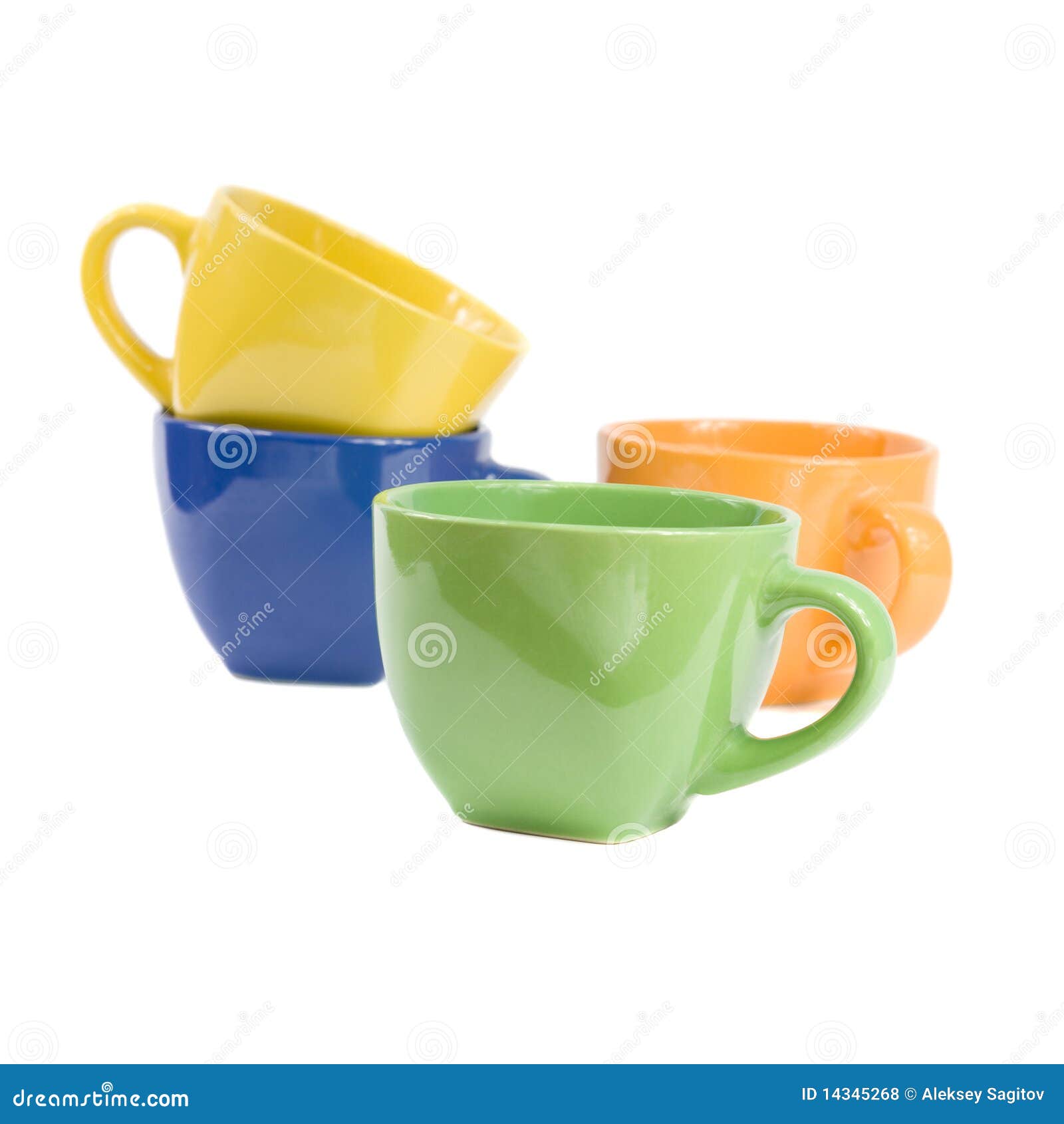 Colored cups. stock photo. Image of illustration, group - 14345268