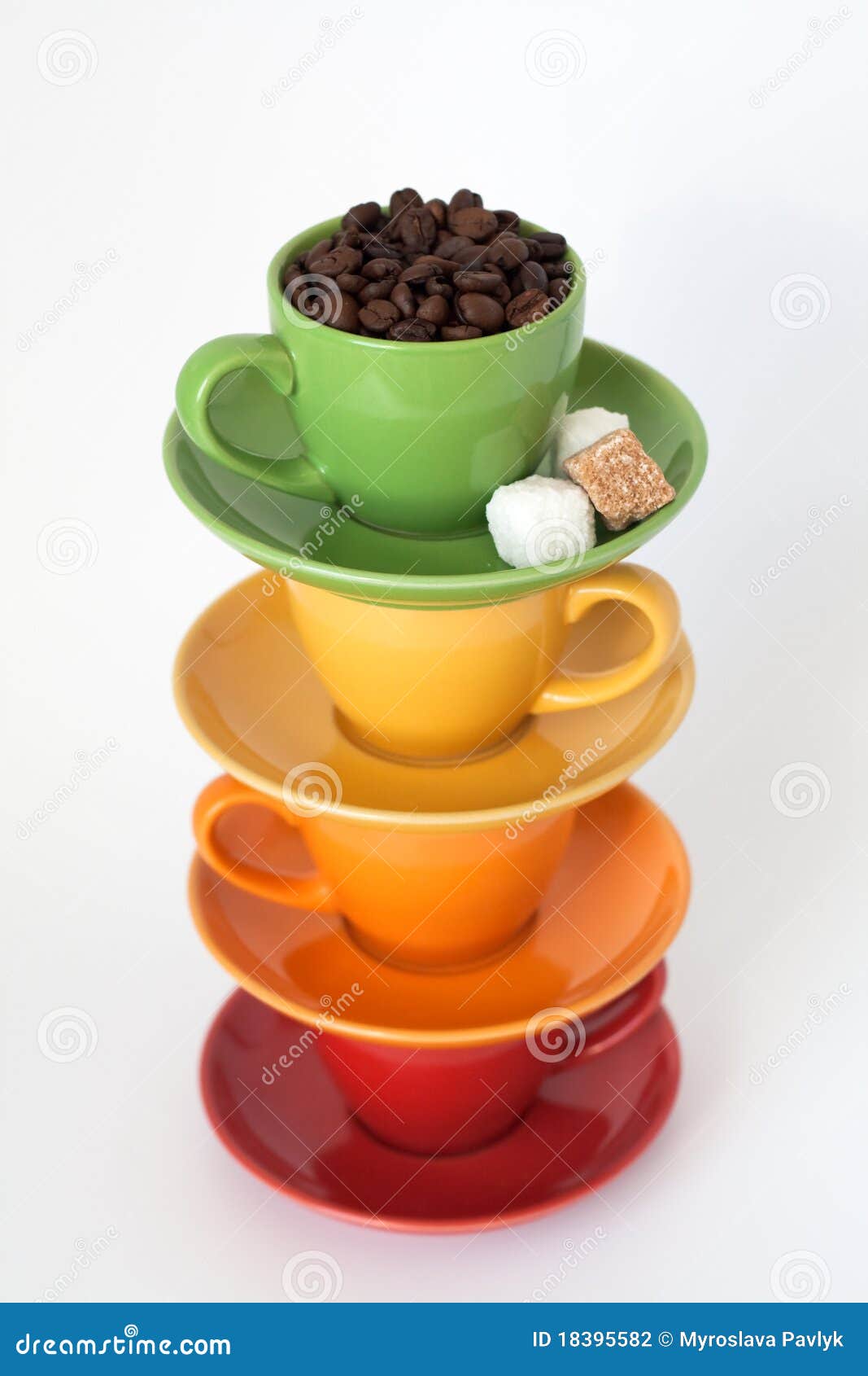Colored cups stock photo. Image of sugar, coffee, background - 18395582