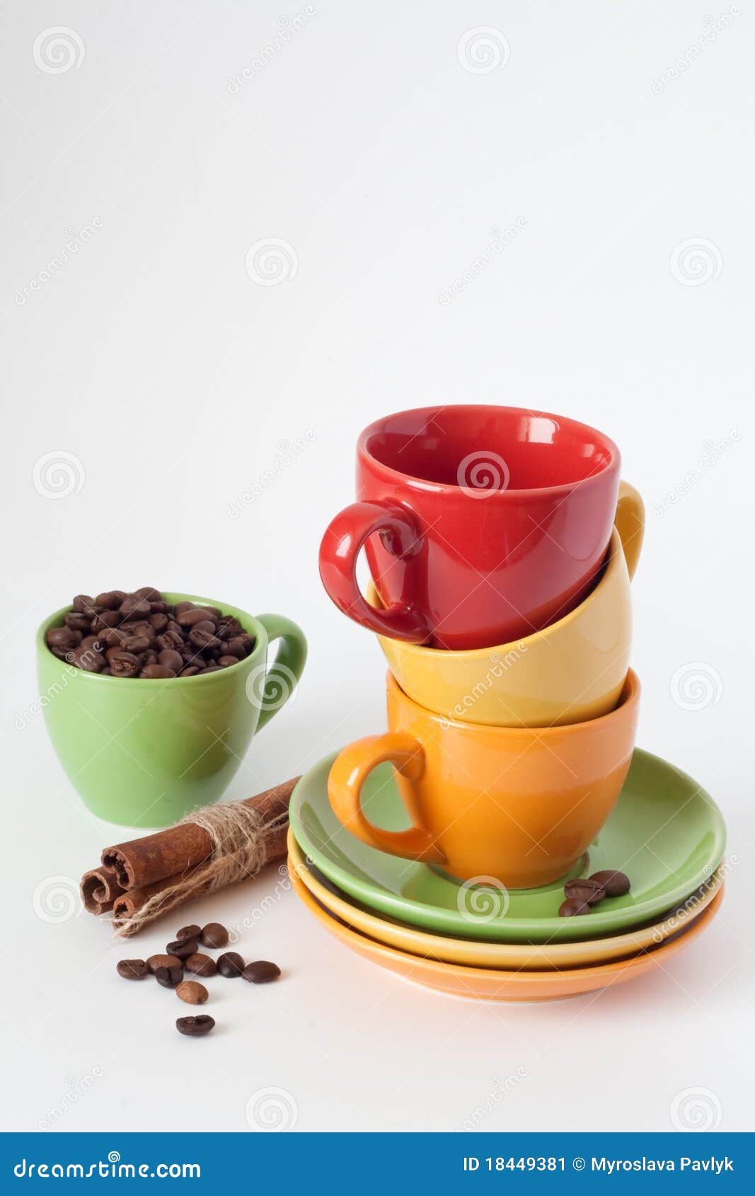 Colored cups stock image. Image of cups, grain, plates - 18449381