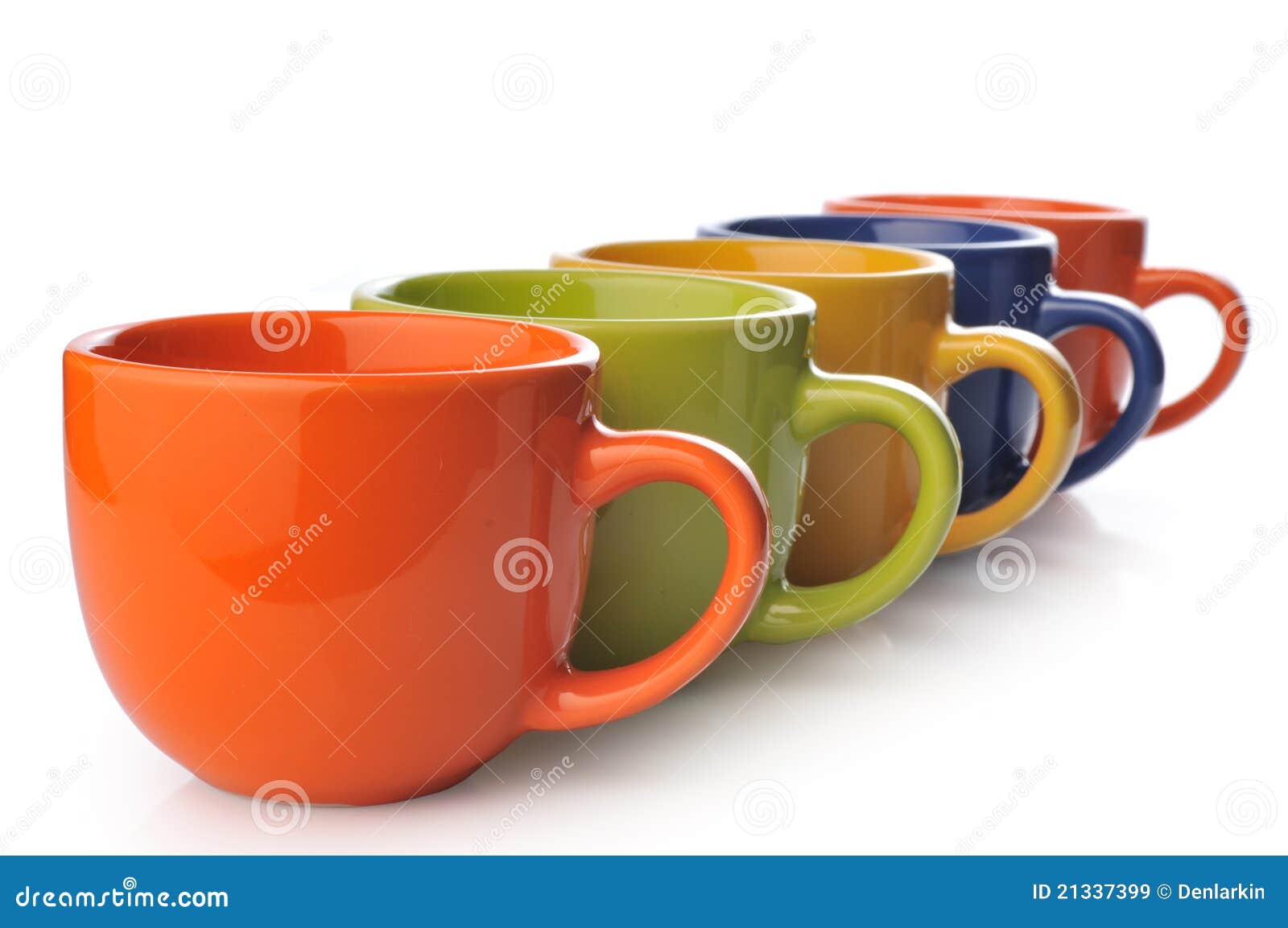 Colored cups stock image. Image of saucer, white, blue - 21337399