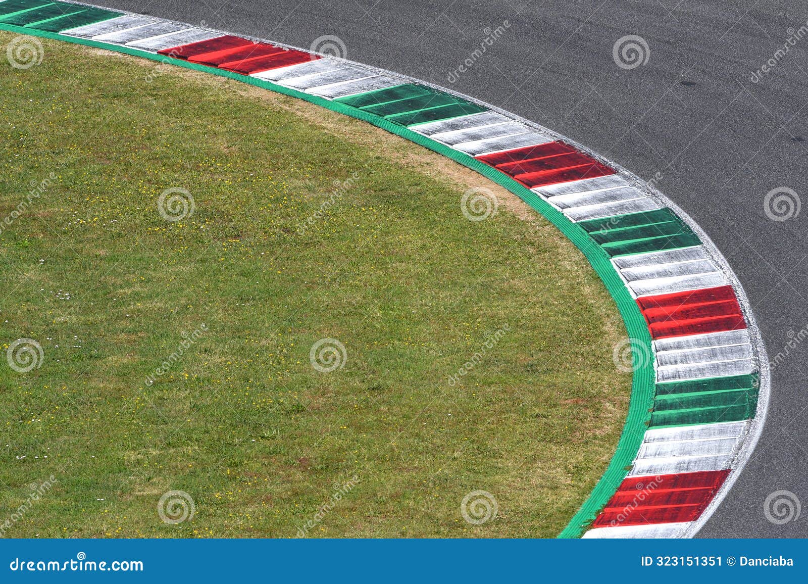 Colored Curb on a Racing Track Stock Image - Image of action, grass ...