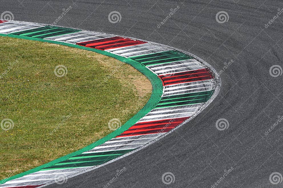 Colored Curb on a Racing Track Stock Image - Image of motogp, marks ...