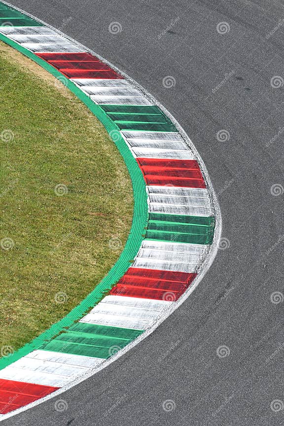 Colored Curb on a Racing Track Stock Image - Image of race, technology ...