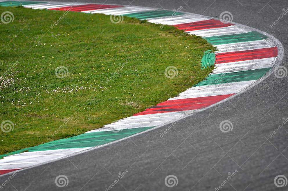 Colored Curbs on a Racing Track Stock Image - Image of venue, tarmac ...