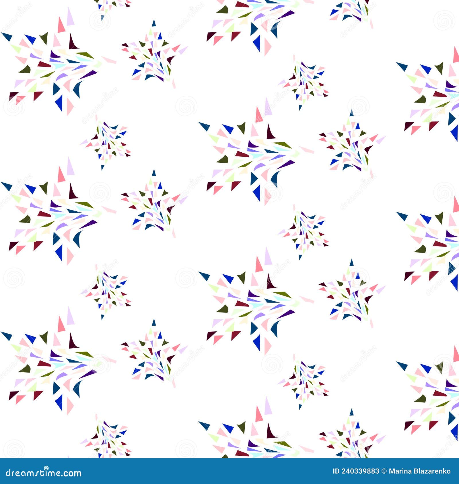 Colored Curved Elements Perform Star-shaped Shapes. 3d. Stock Image ...