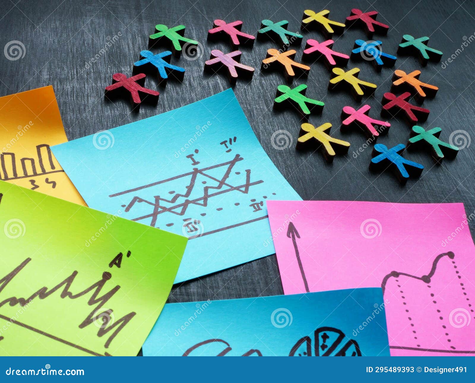 Colored Customer Figures and Graphics. Marketing Research and Data ...