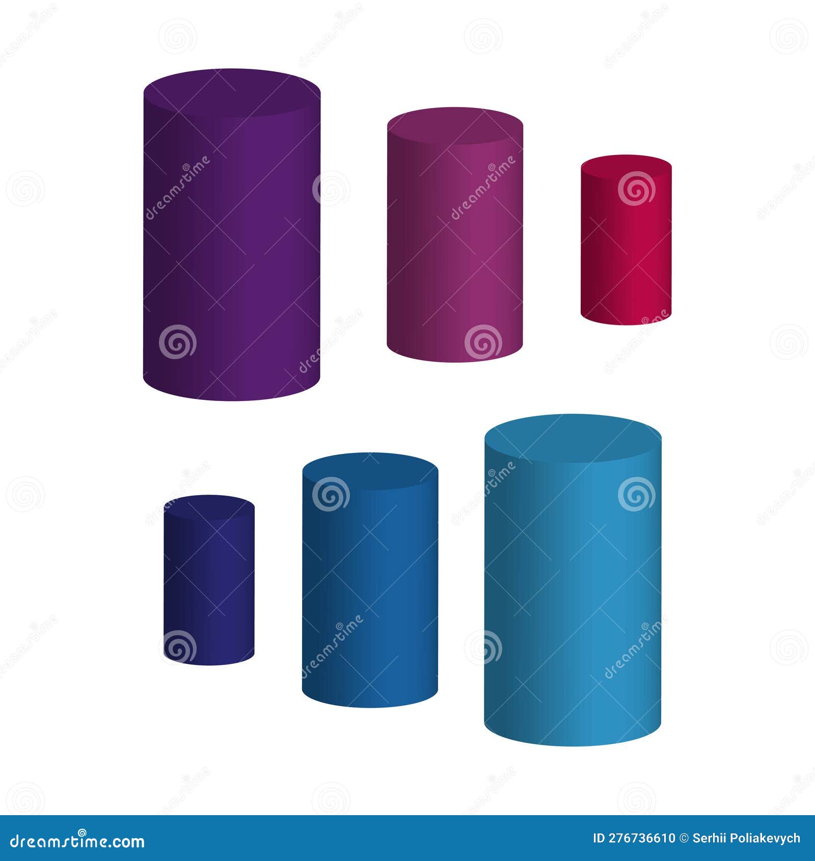 Colored Cylinders. Marketing Time. Layout Creative. Vector Illustration ...