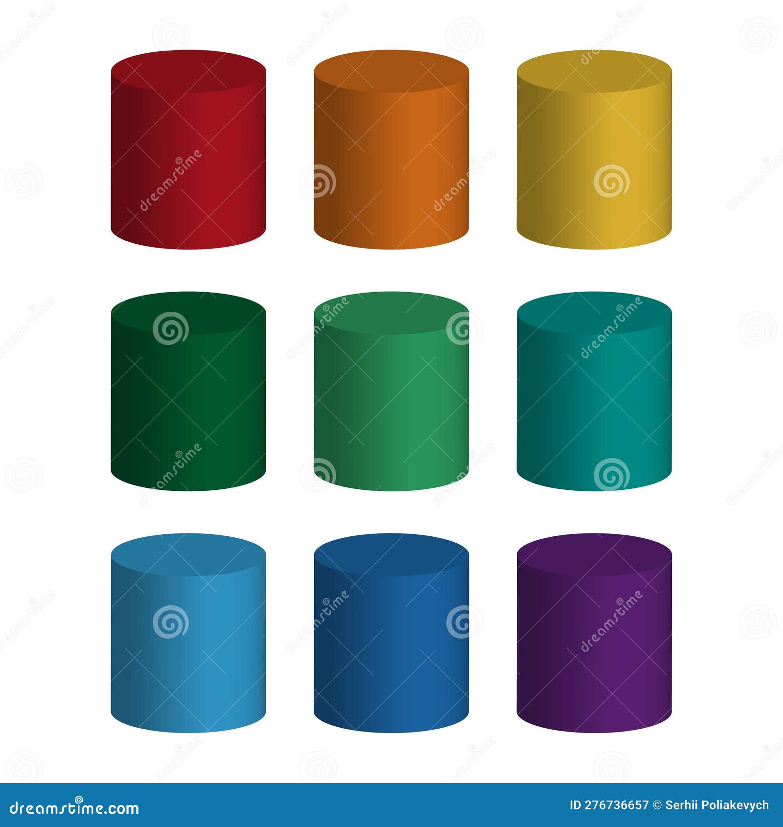 Colored Cylinders. Marketing Time. Layout Creative. Vector Illustration ...