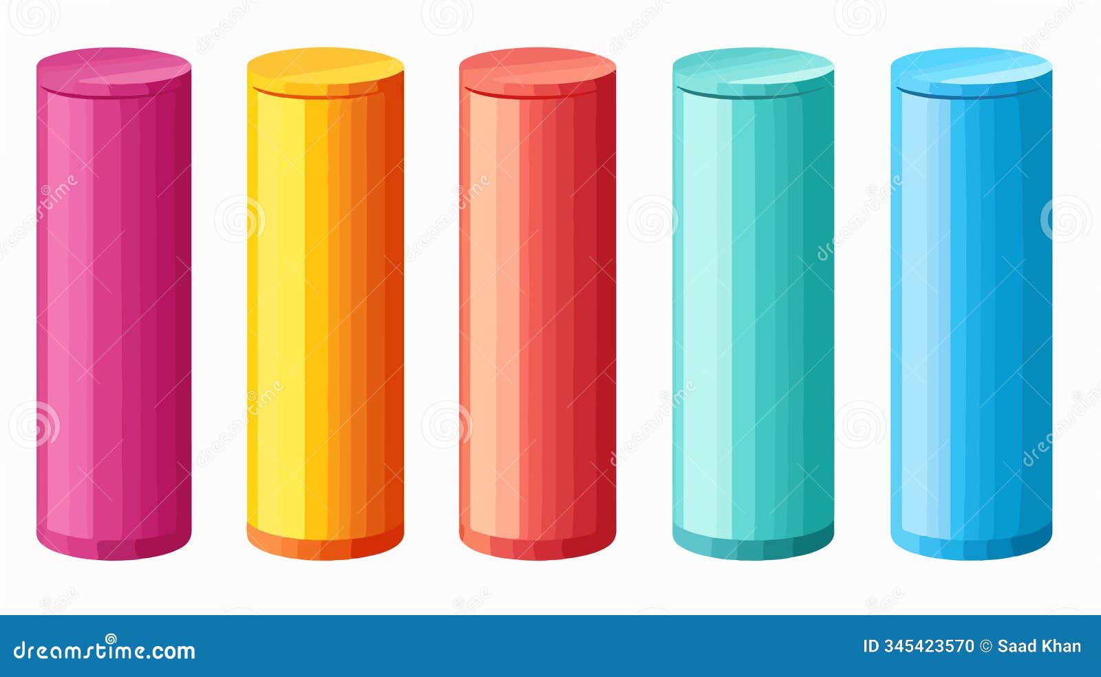 Colored Cylinders Vector Element Cartoon | CartoonDealer.com #345423570
