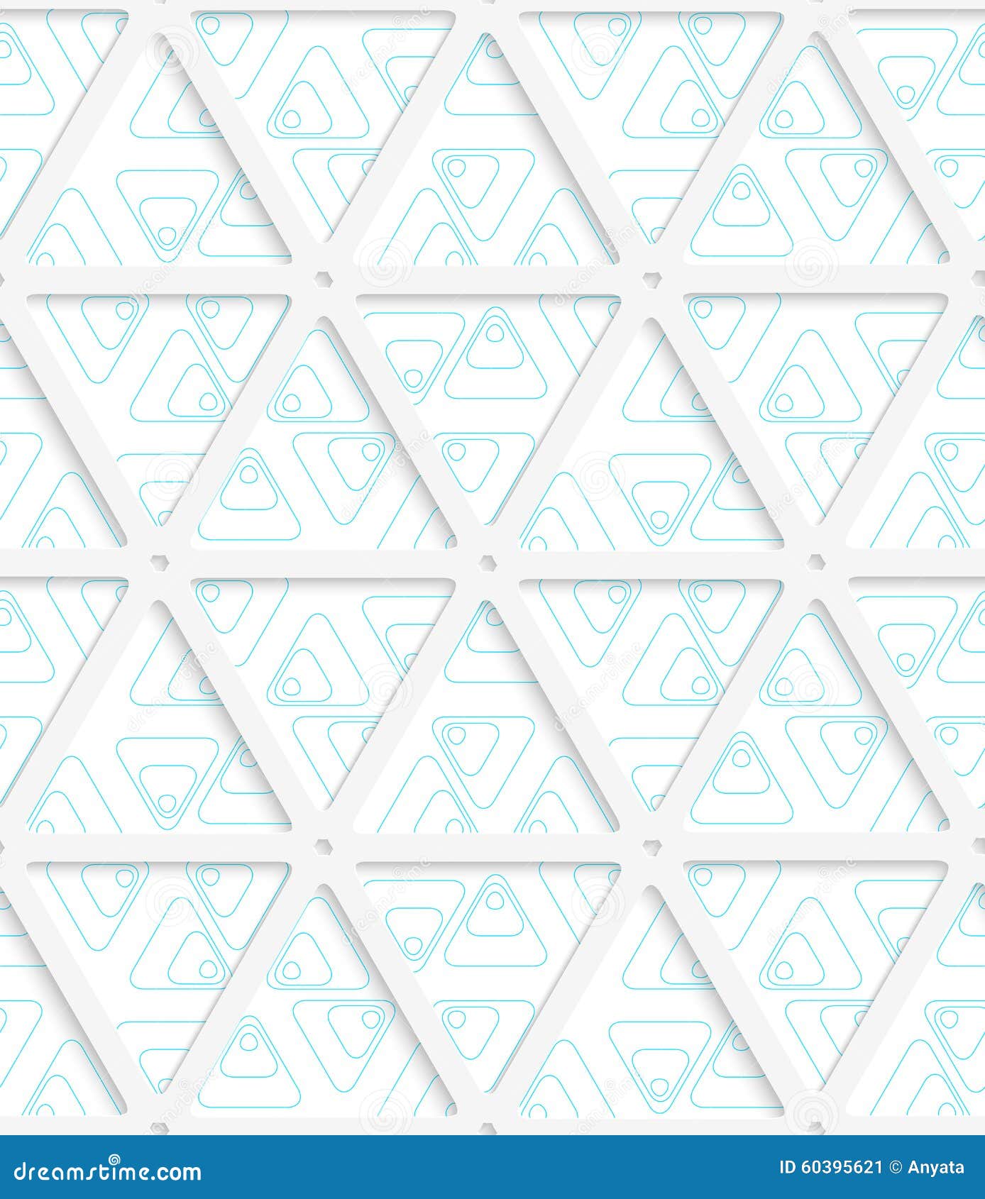 Colored 3D Blue Rounded Triangles with Grid Stock Vector - Illustration ...