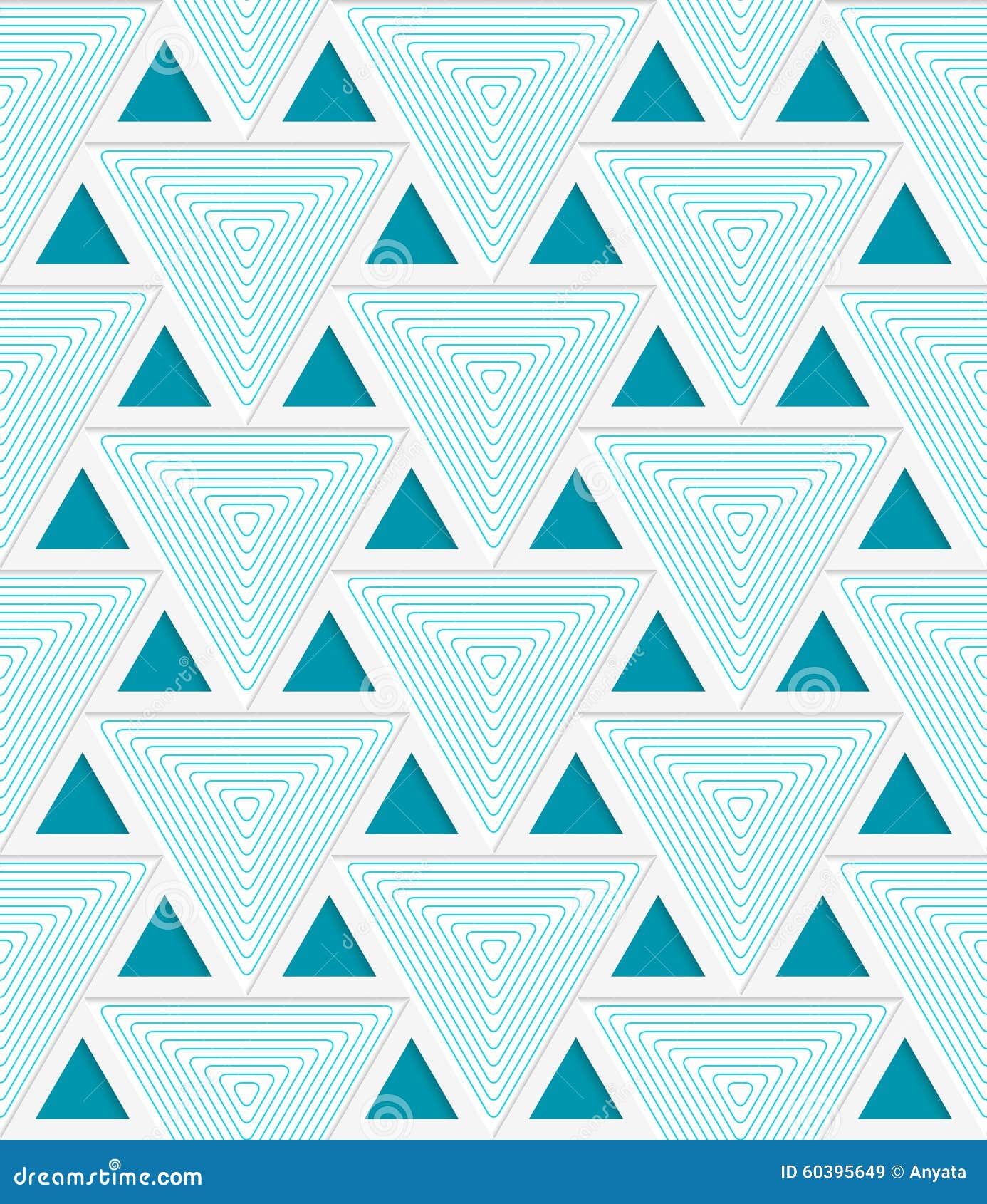Colored 3D Blue Striped Triangles with Grid Stock Vector - Illustration ...