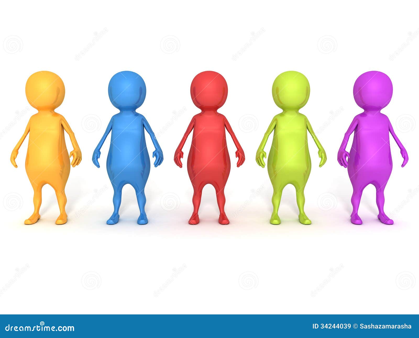 Colored 3d People Team Group On White Background Royalty Free Stock ...