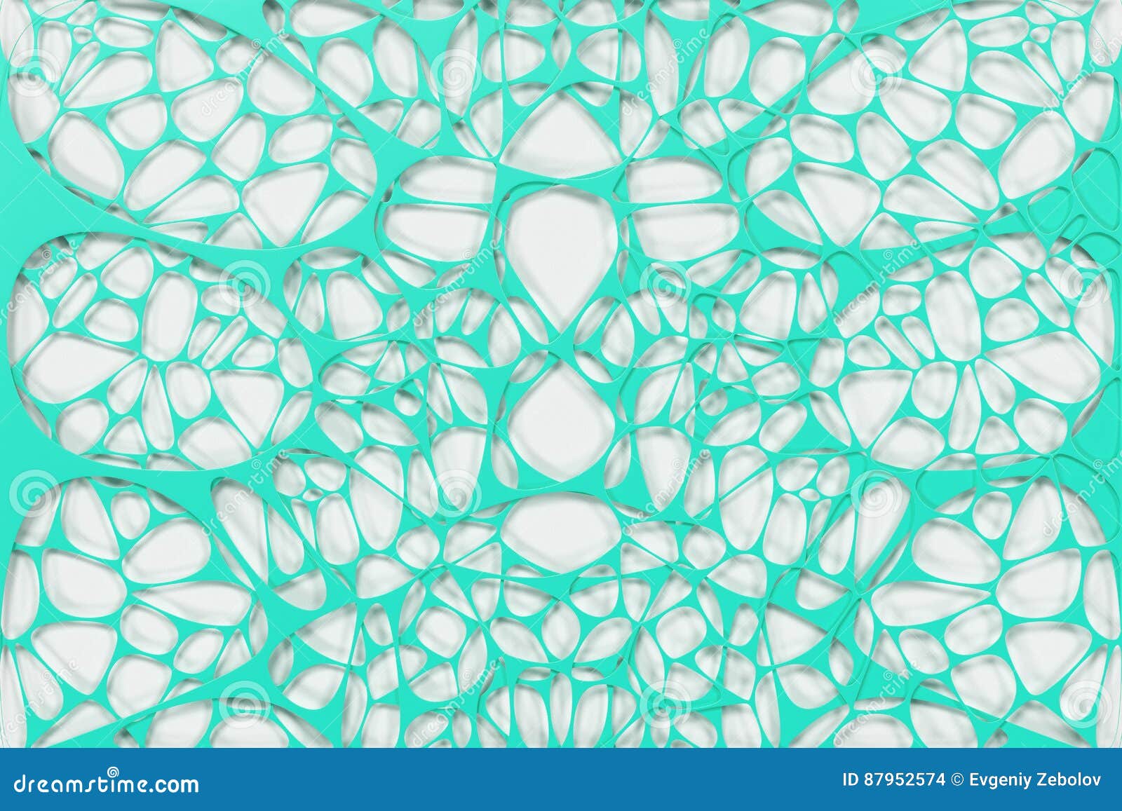 Colored 3d Voronoi Organic Structure on White Background Stock ...