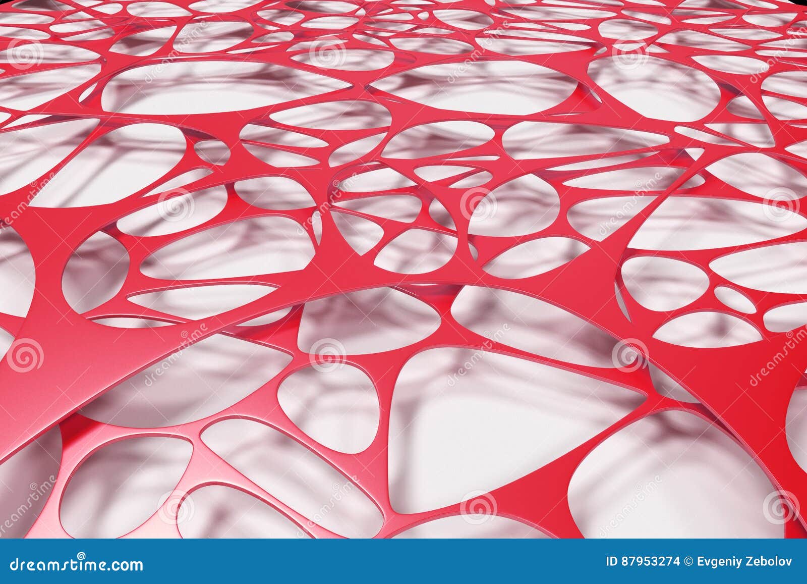 Colored 3d Voronoi Organic Structure on White Background Stock ...
