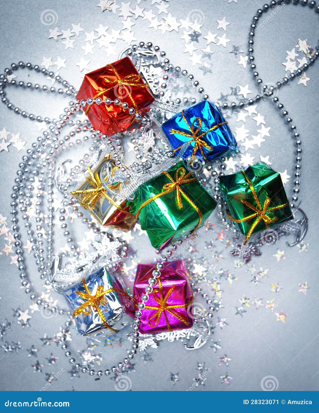 Colored and Decorated Shining Gift Boxes Stock Image - Image of bright ...