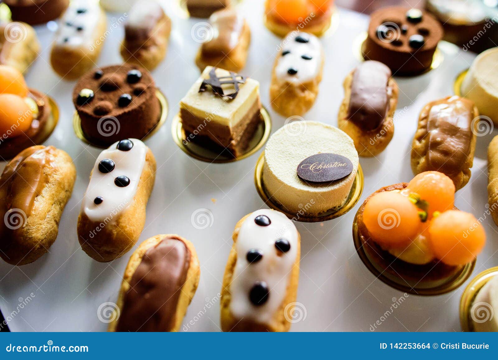 Eclairs. Mixed Colored Delicious Sweets Stock Photo - Image of nice ...