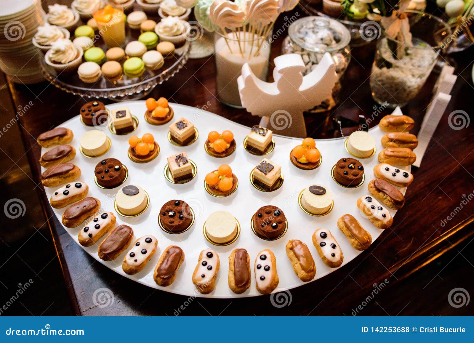 Eclairs. Mixed Colored Delicious Sweets Stock Photo - Image of cupcakes ...