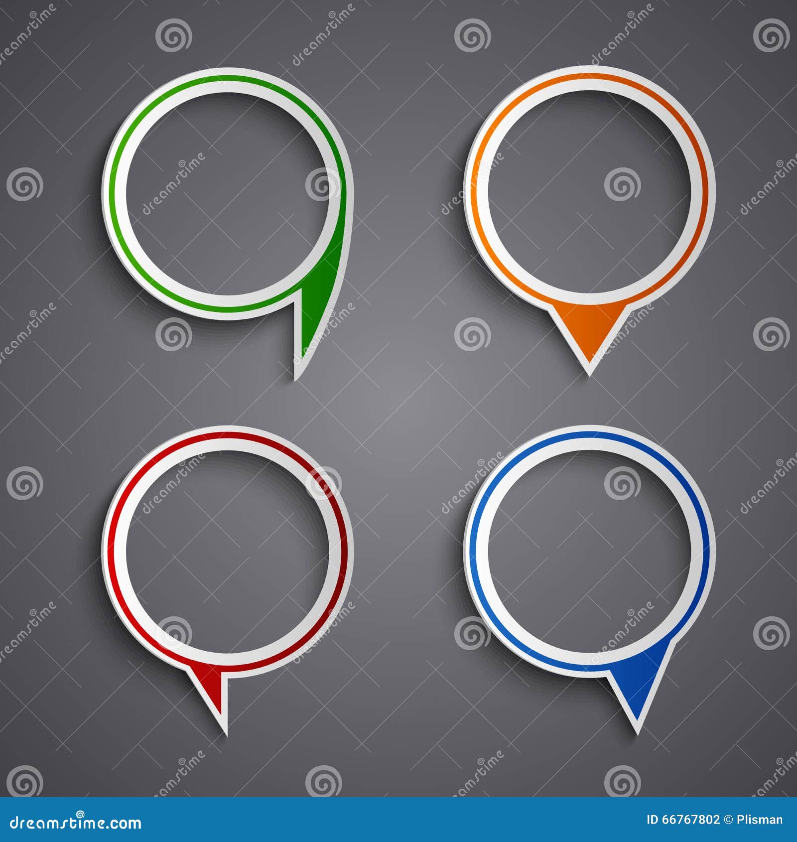 Colored Design Icons Pointers Template Stock Vector - Illustration of ...