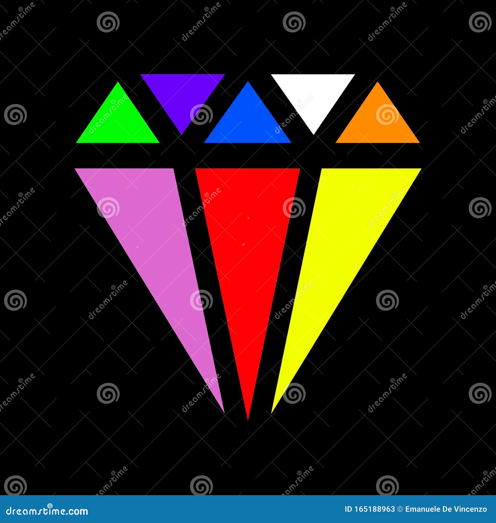 Colored Diamond Vectorial Image On Black Background Royalty-Free Stock ...