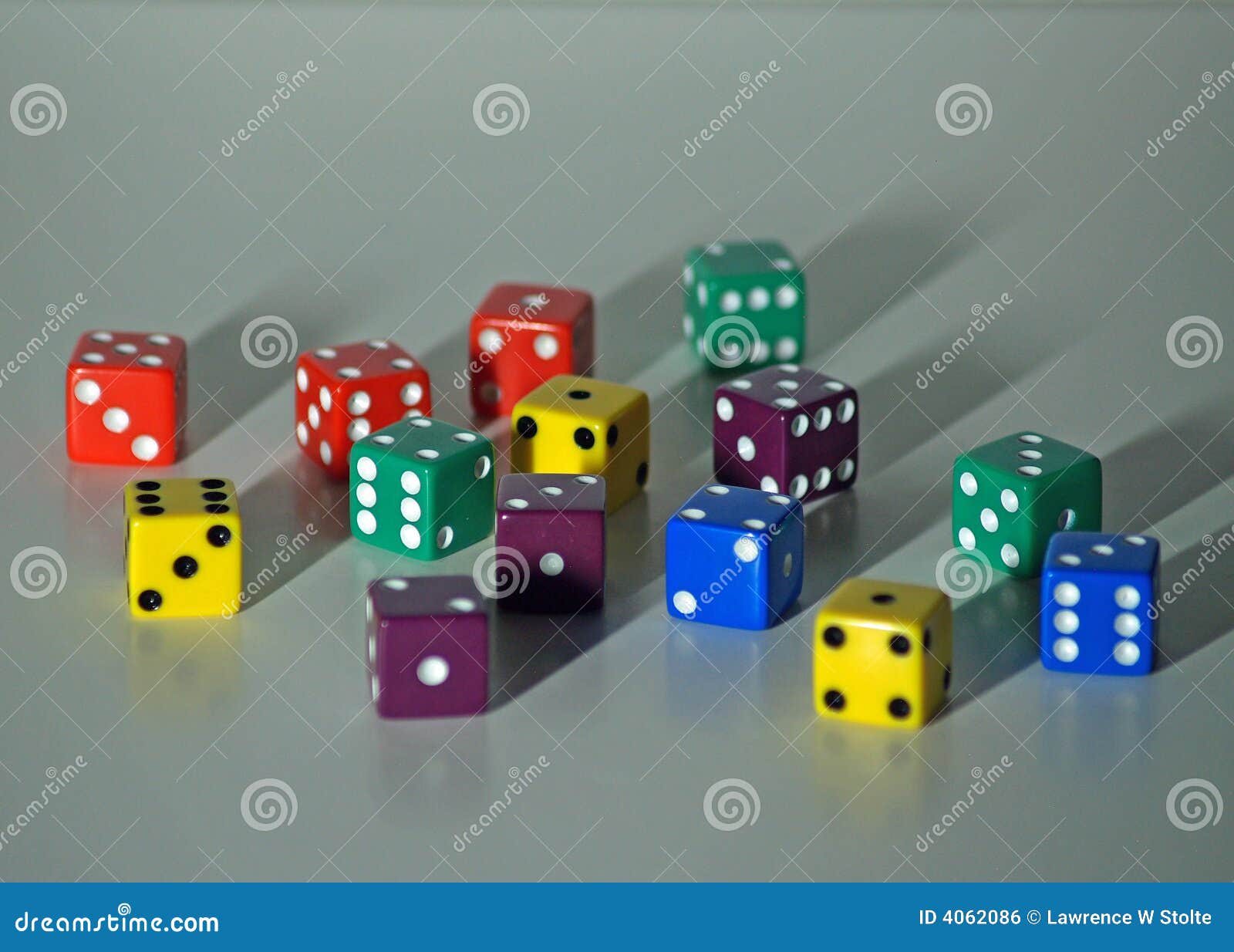 Colored Dice stock photo. Image of dice, colorful, positioned - 4062086