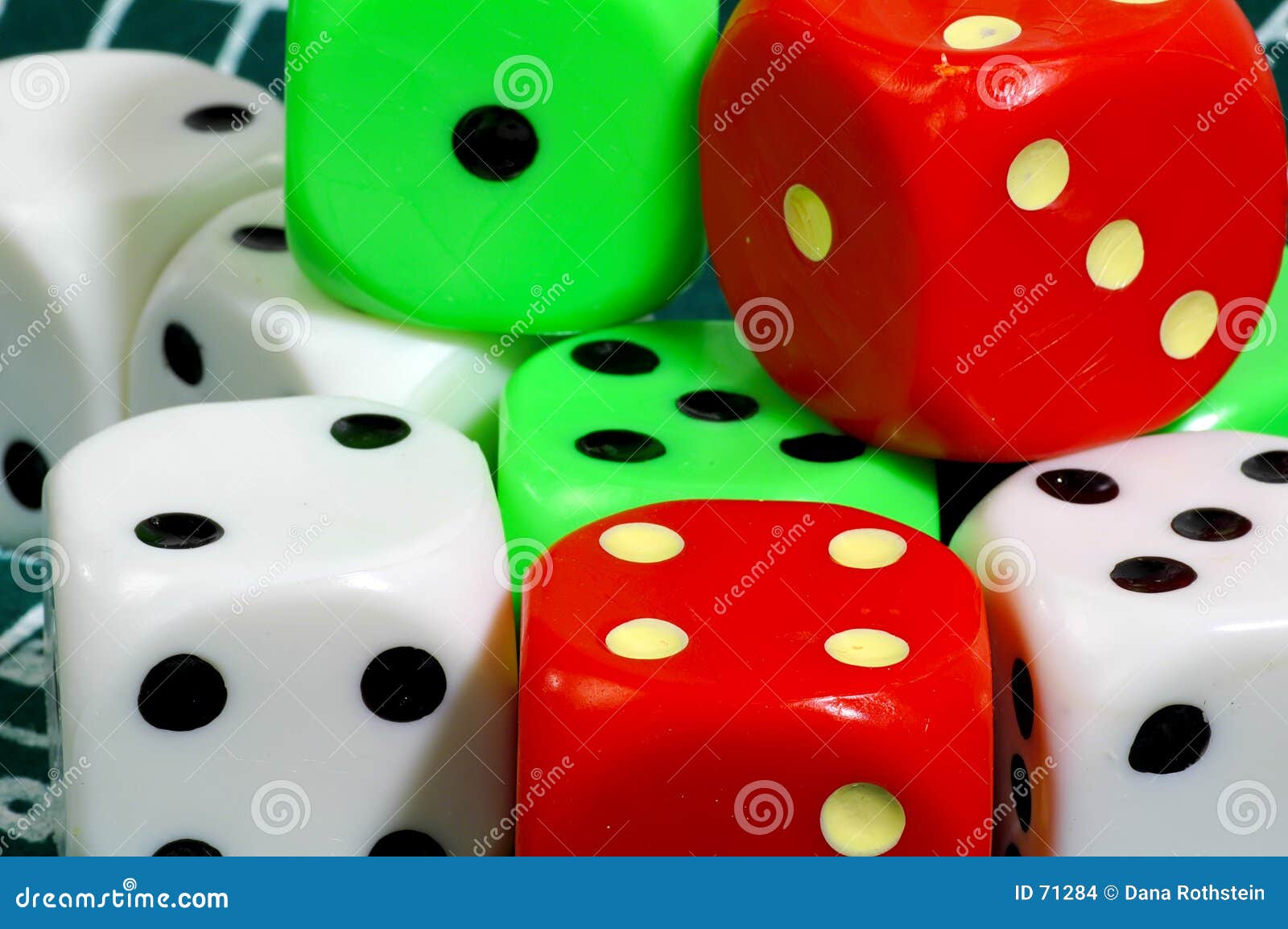 Colored Dice stock photo. Image of luck, casino, green, play - 71284