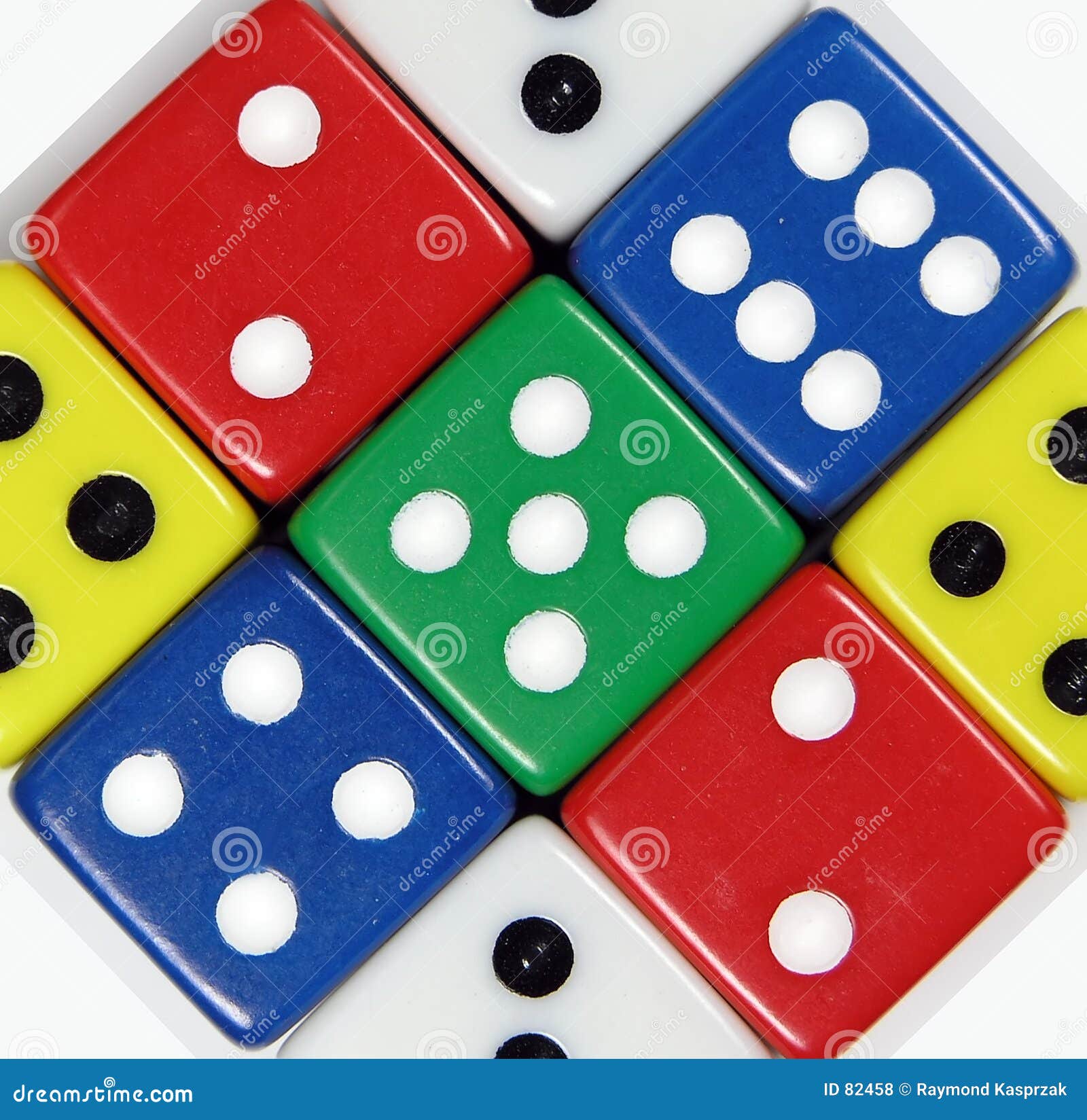 Colored Dice stock photo. Image of yellow, blue, gamble - 82458