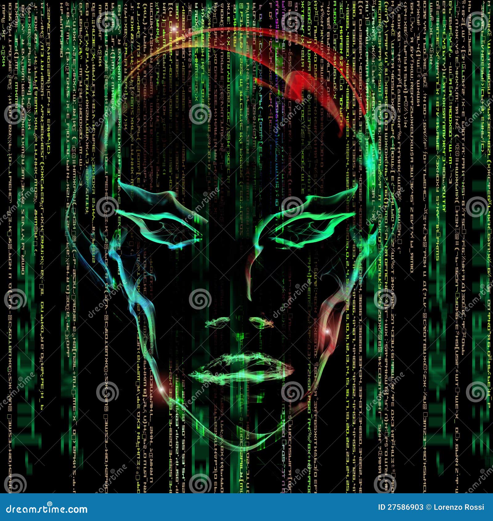 Colored digital face stock illustration. Illustration of digital - 27586903