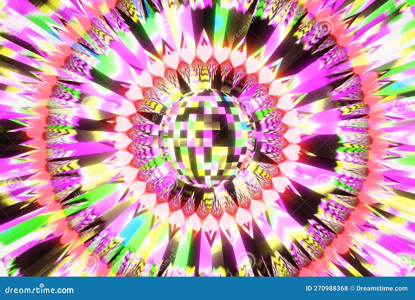 Colored Disco Ball Abstract Background. Disco Ball with Bright Rays ...