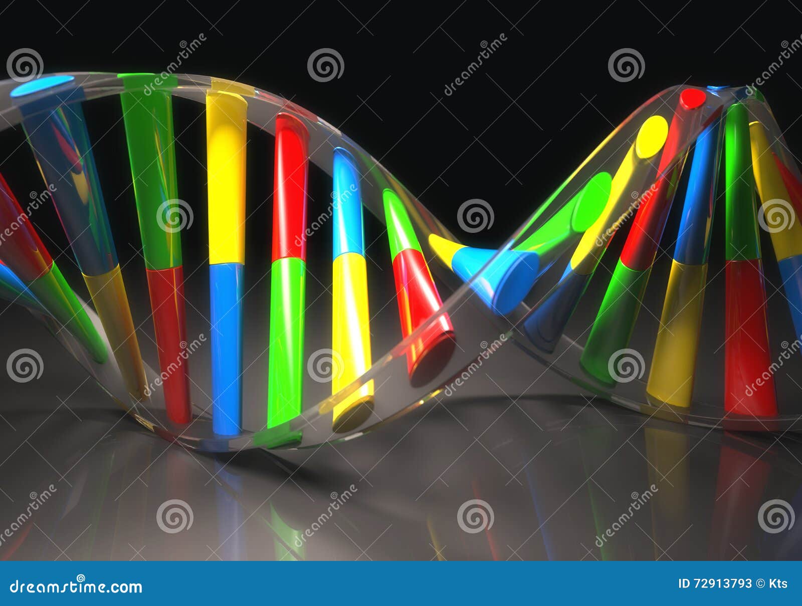 Colored DNA Molecule stock illustration. Illustration of macromolecule ...