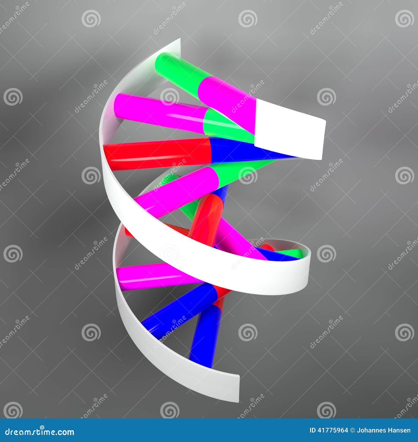 Colored DNA Rendering stock illustration. Illustration of monochrome ...