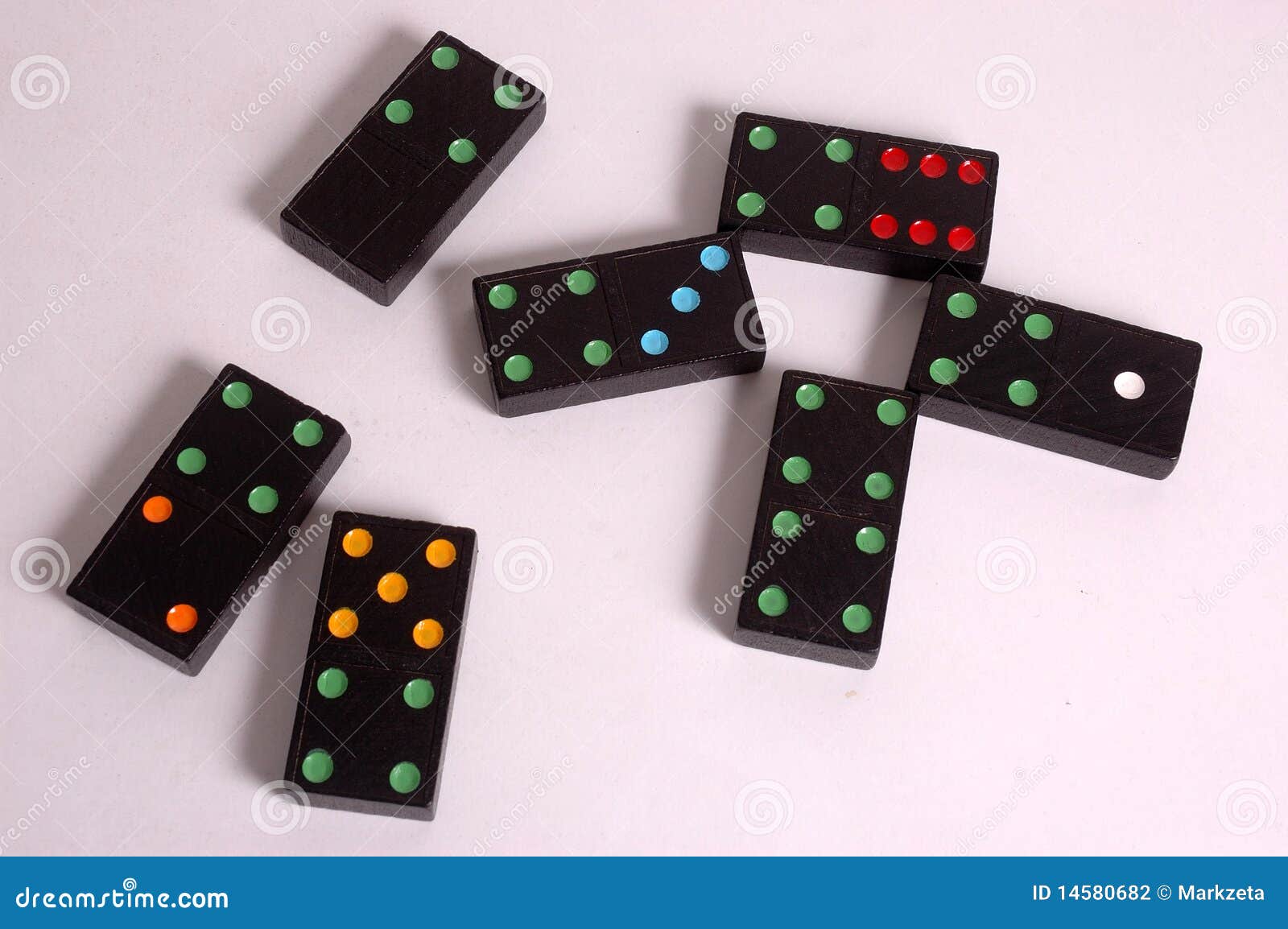 Colored domino tiles stock photo. Image of collapse, background - 14580682