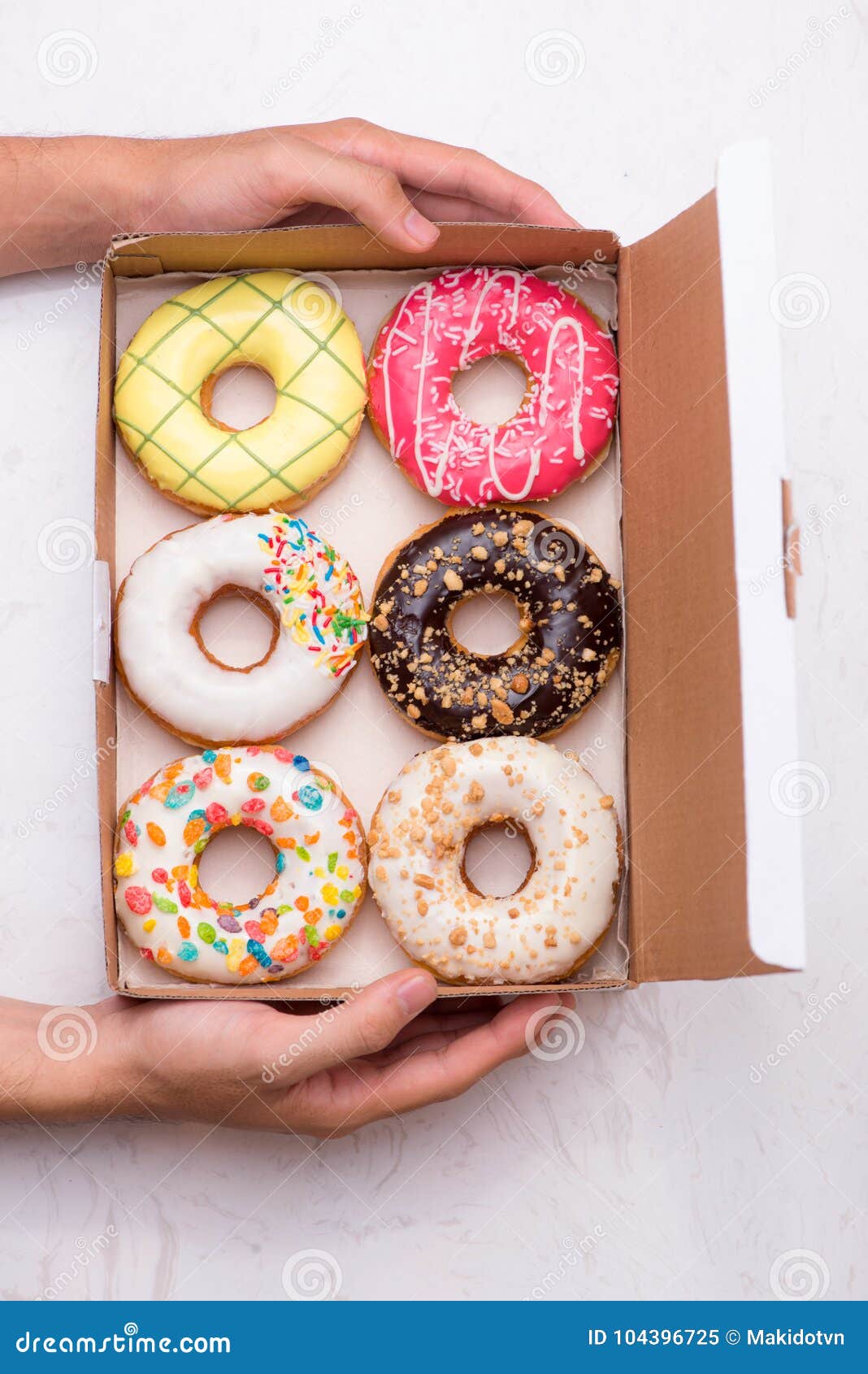Colored Donuts with Glaze. Assorted Doughnuts with Different Fillings ...