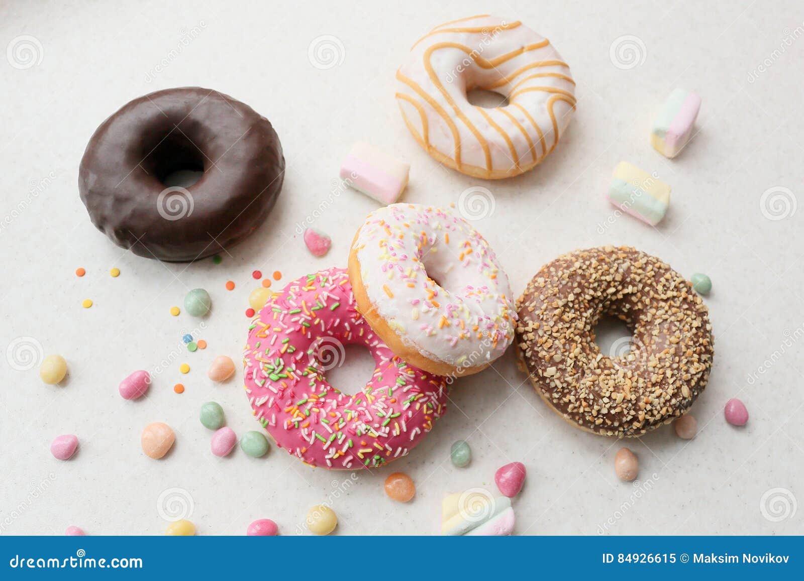 Colored donuts stock image. Image of candy, marshmallow - 84926615