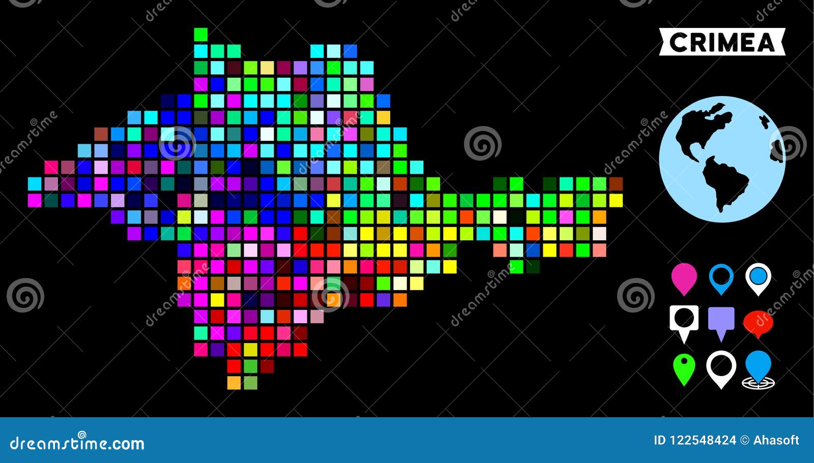 Colored Pixelated USSR Map Cartoon Vector | CartoonDealer.com #119500525