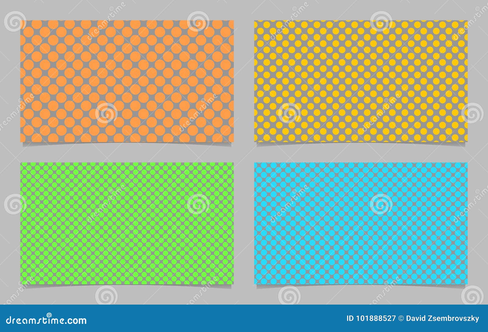Colored Dot Pattern Business Card Background Set - Vector Identity Card ...