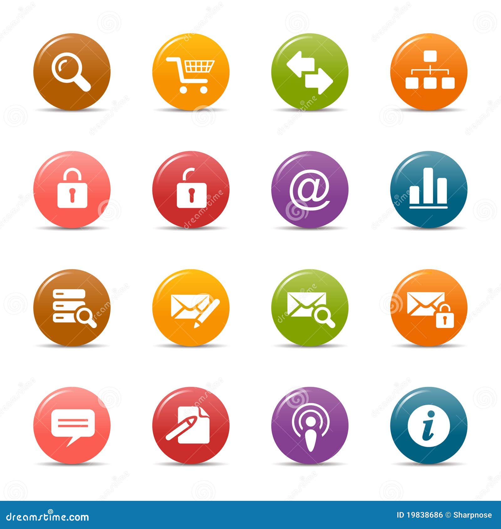 Colored Dots - Classic Web Icons Stock Vector - Illustration of ...