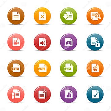 Colored Dots - File Format Icons Stock Vector - Illustration of folder ...
