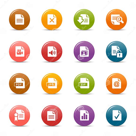 Colored Dots - File Format Icons Stock Vector - Illustration of folder ...