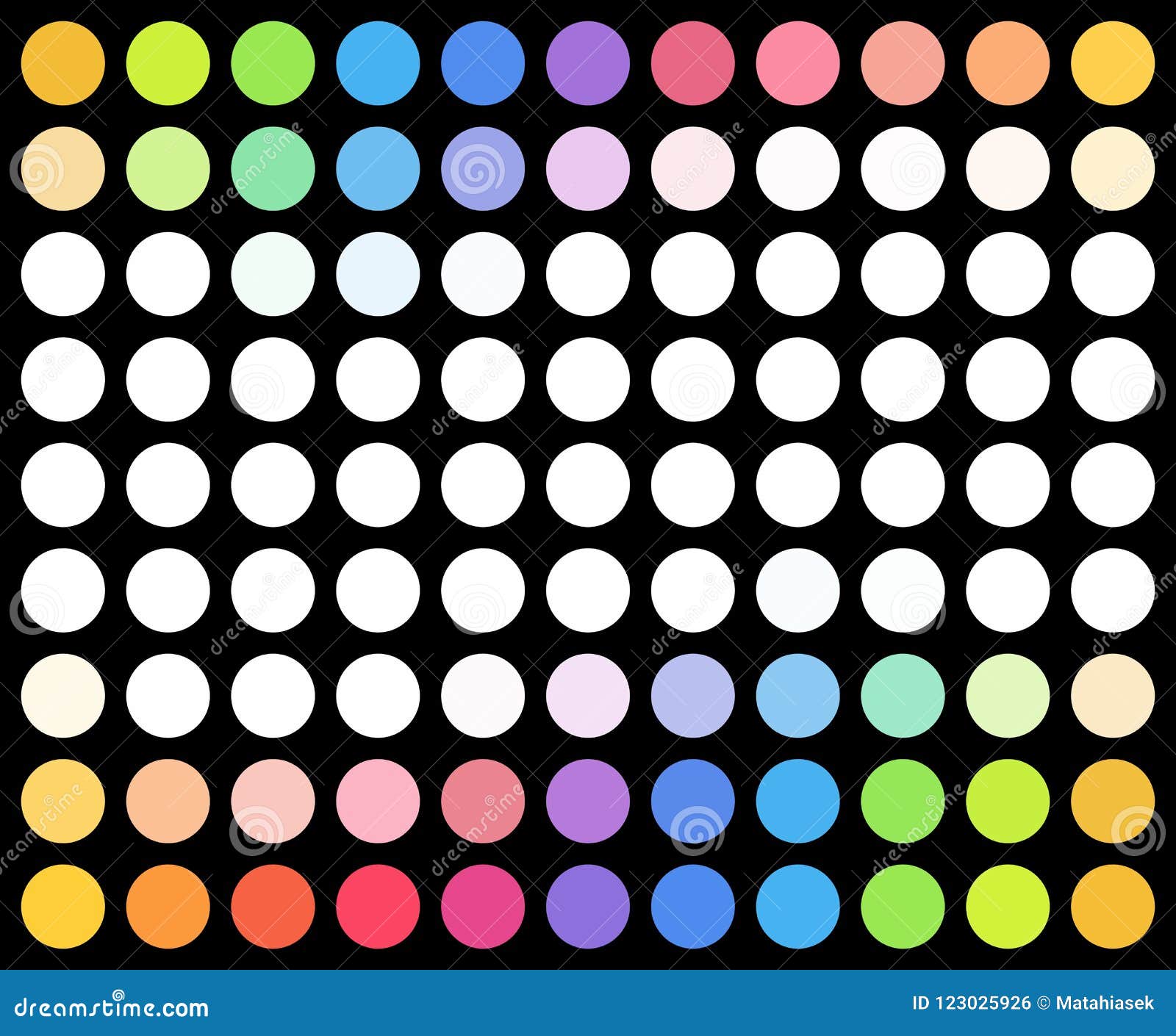 Colored Dotted Background Over Black Background Stock Vector ...