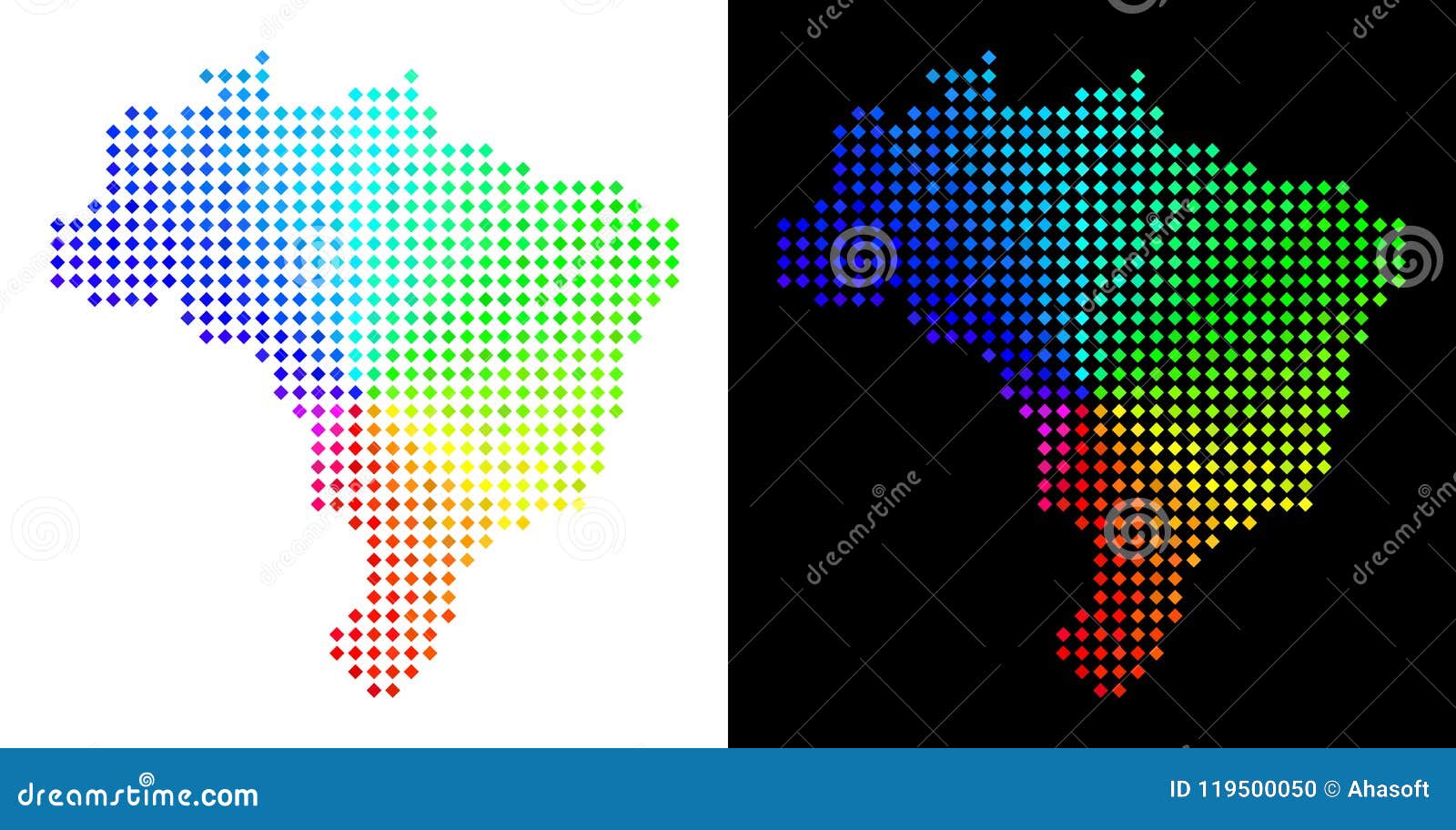 Colored Dotted Brazil Map stock vector. Illustration of spectrum ...