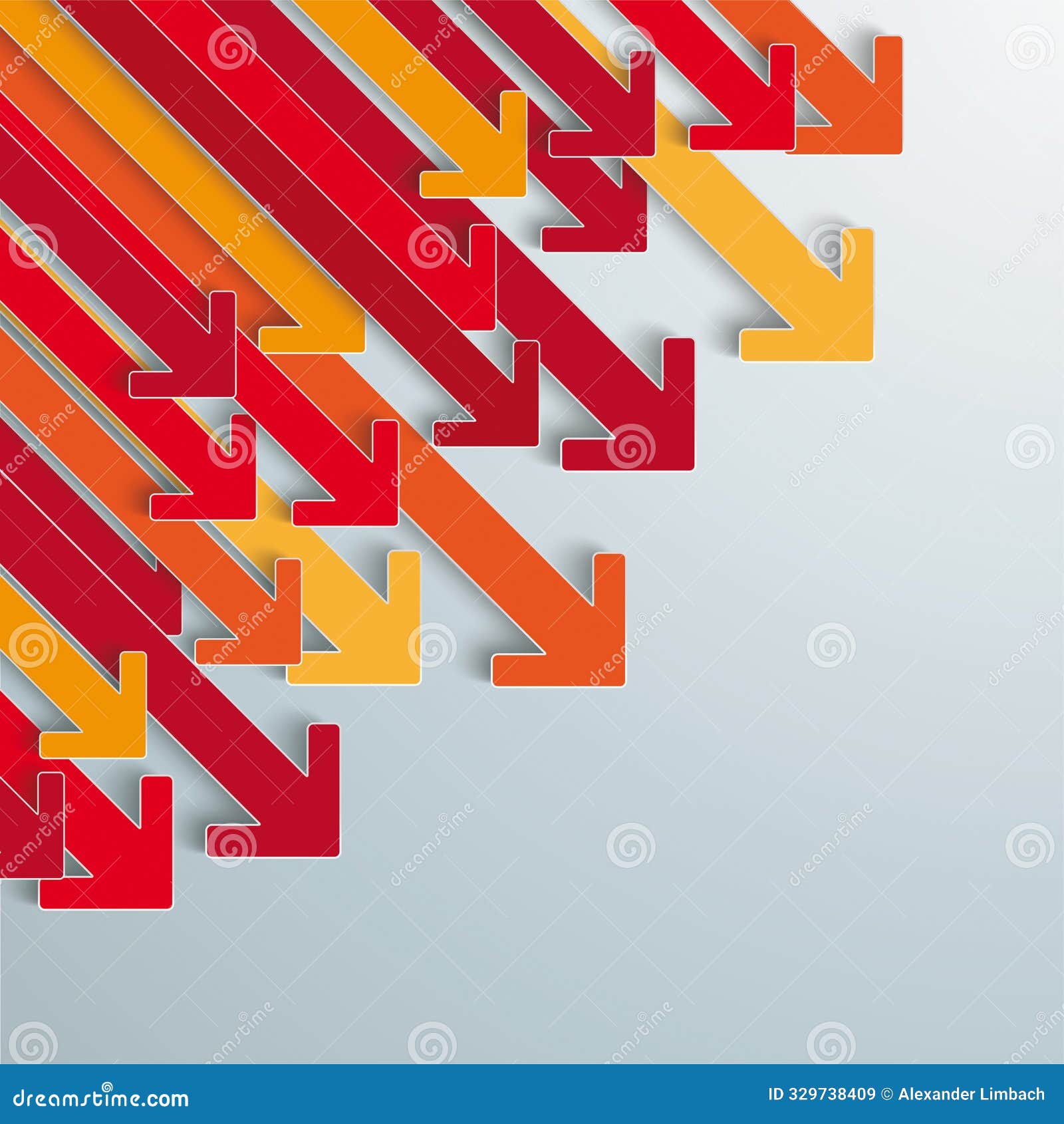 Downward Arrows That Gradually Increase In Size. Abstract Concept ...