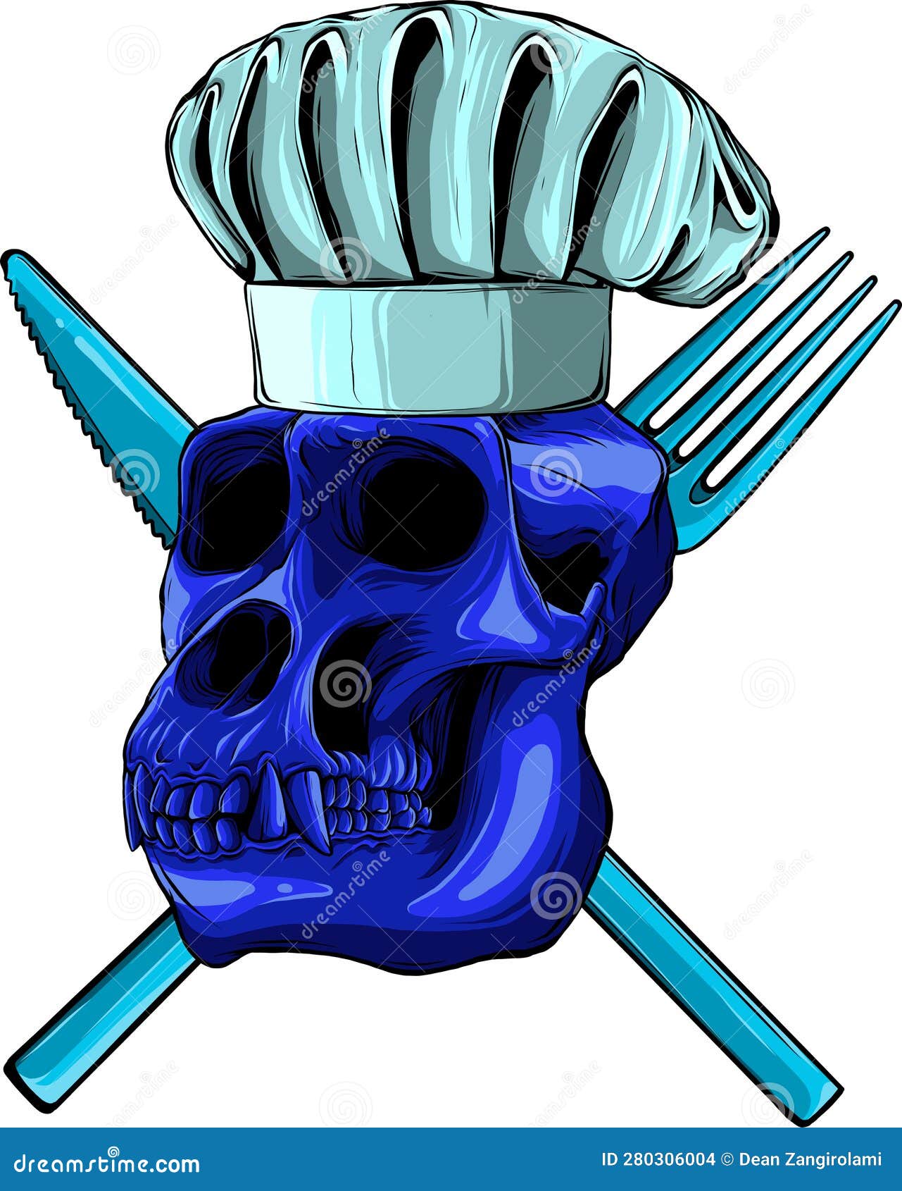 Colored Draw of Monkey Skull Vector Illustration Design Stock Vector ...