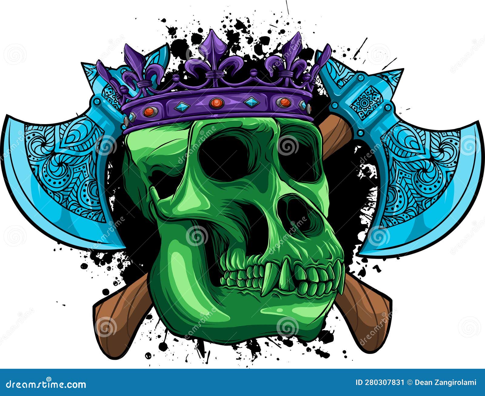 Colored Draw of Monkey Skull Vector Illustration Design Stock Vector ...