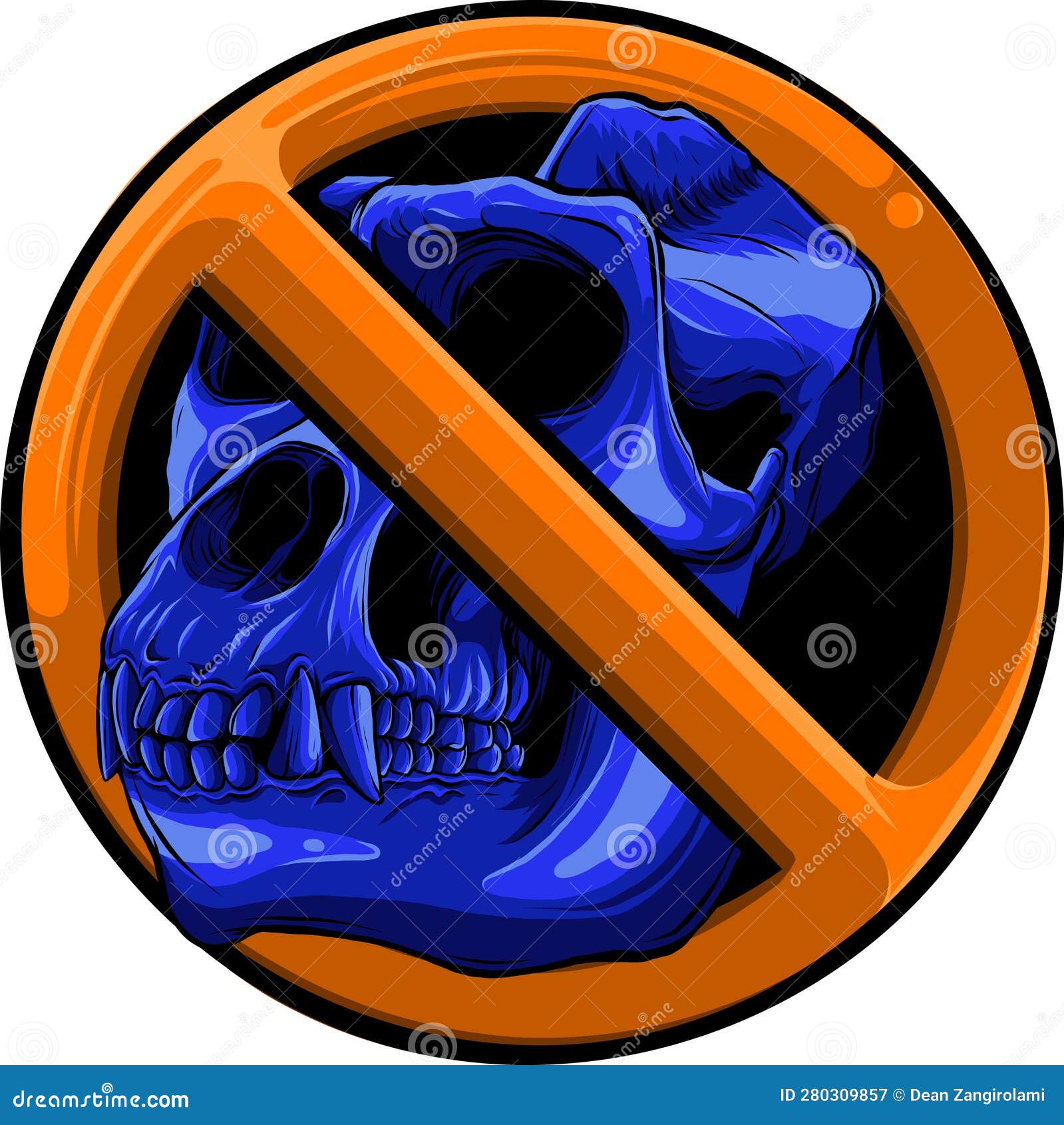 Colored Draw of Monkey Skull Vector Illustration Design Stock Vector ...