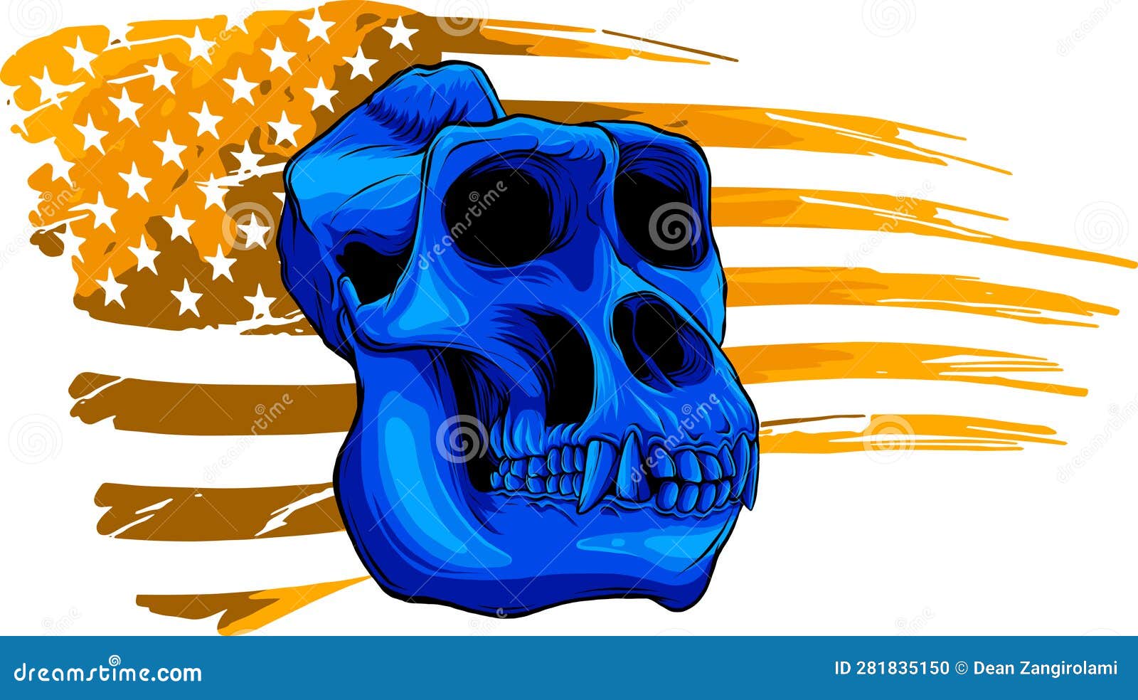 Colored Draw of Monkey Skull Vector Illustration Design Stock Vector ...