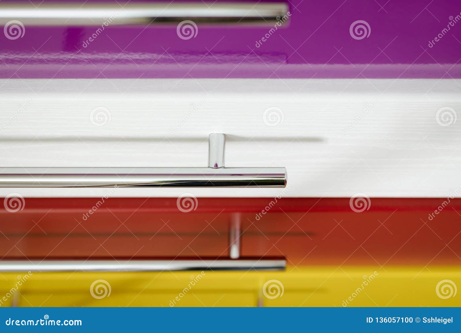 Colored Drawers Drawers Front View Stock Photo - Image of interior ...