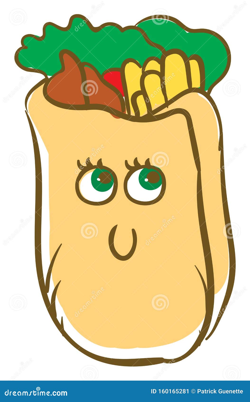 Happy Shawarma, Vector or Color Illustration Stock Vector ...