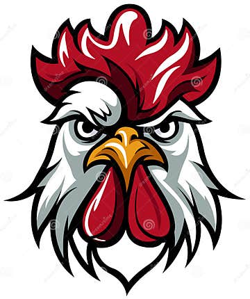 Colored Drawing of Hen Head from Front View Stock Vector - Illustration ...