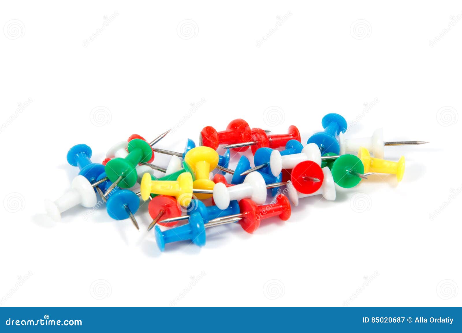 Colored Drawing Pins Office Supplies Stock Image - Image of blue, metal ...